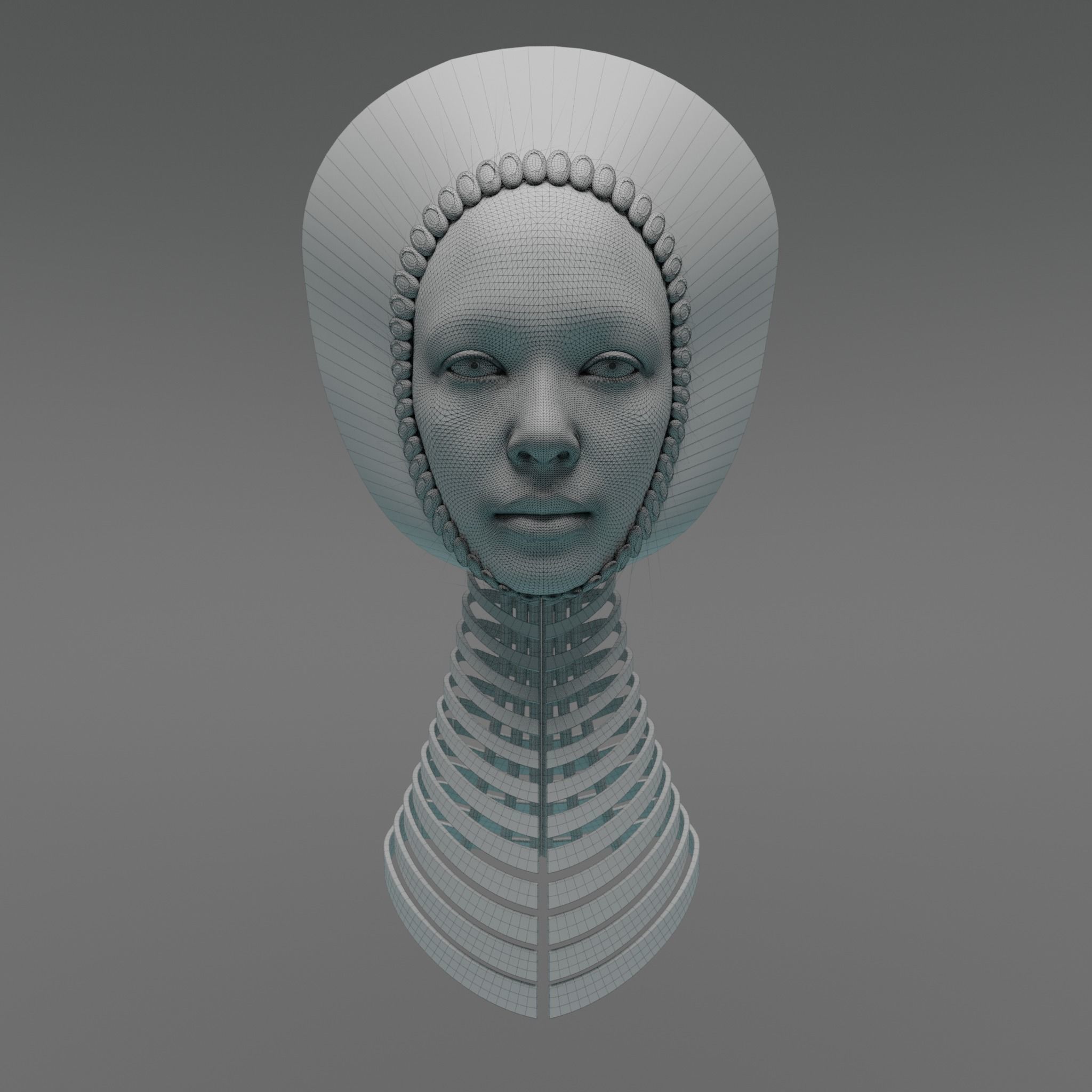 Solarpunk Cyborg Headdress 3D model | CGTrader