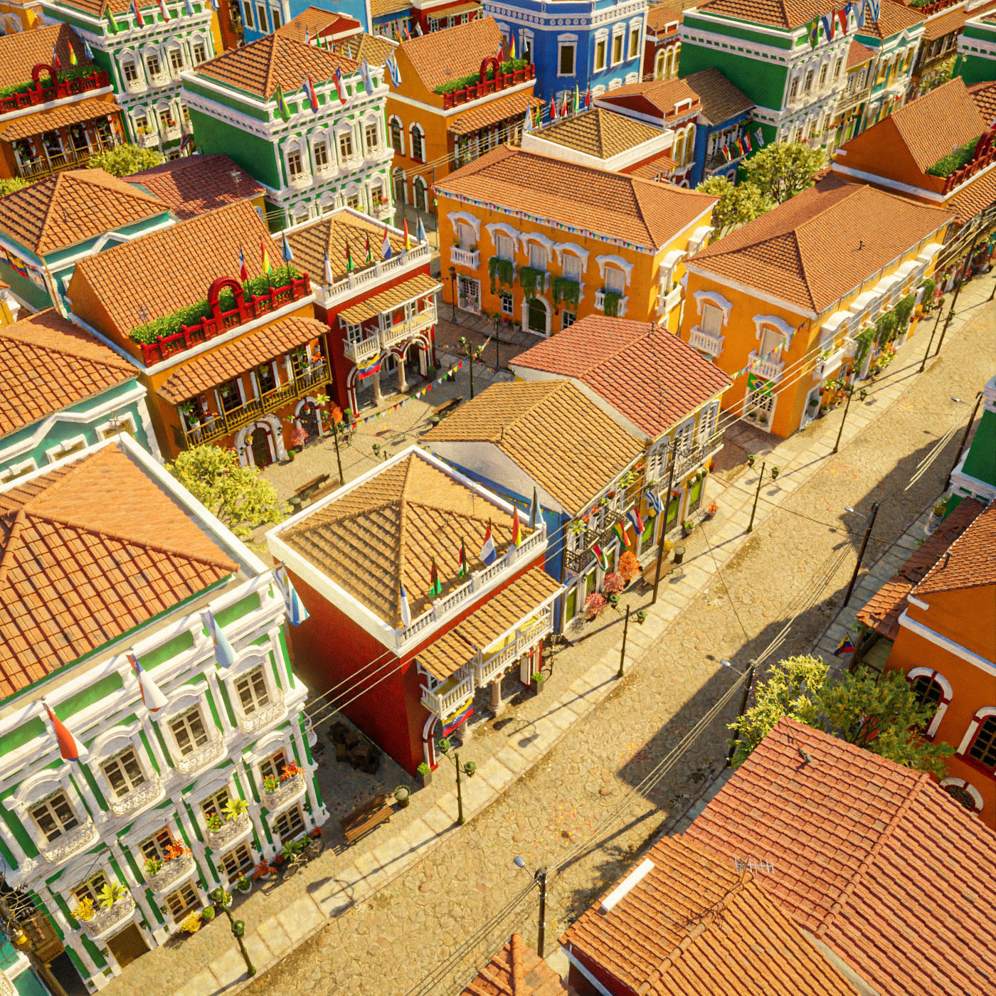 3D model SOUTH AMERICAN SCENE WITH ALL THE ASSETS VR / AR / low-poly ...