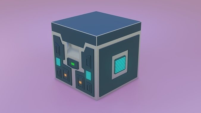 3D model Unwilling the futuristic Sci-fi crate VR / AR / low-poly ...