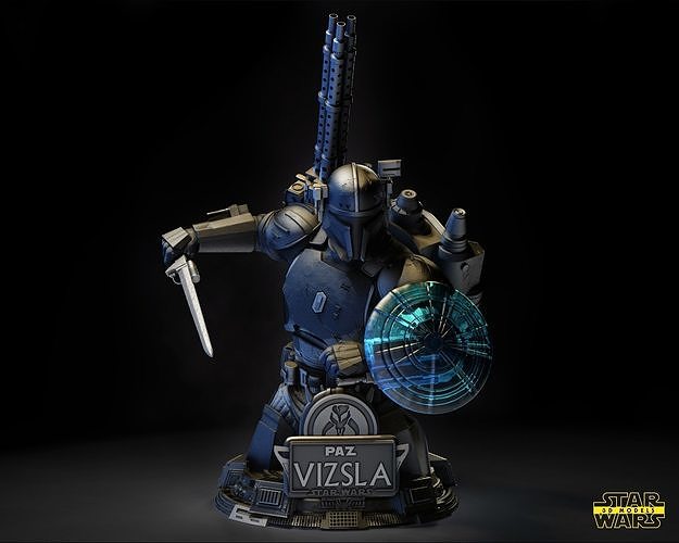Paz Vizsla Bust - Star Wars 3D Models Ready for 3D printing 3D model 3D ...