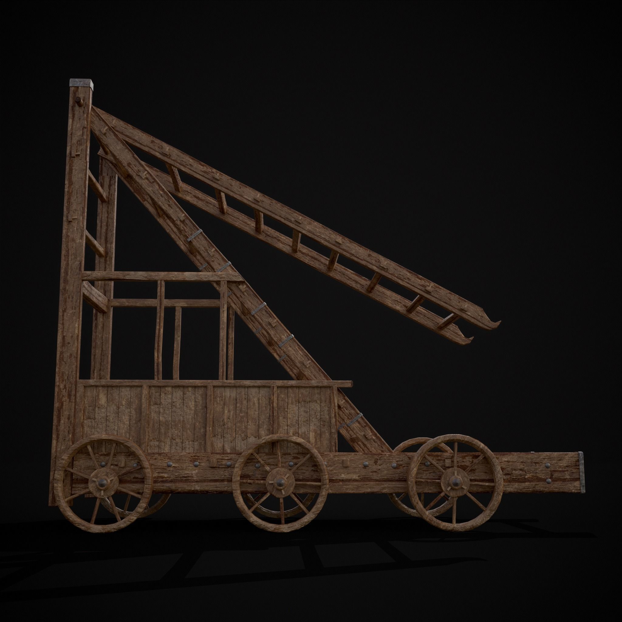 3D model Medieval Wooden Escalade VR / AR / low-poly | CGTrader