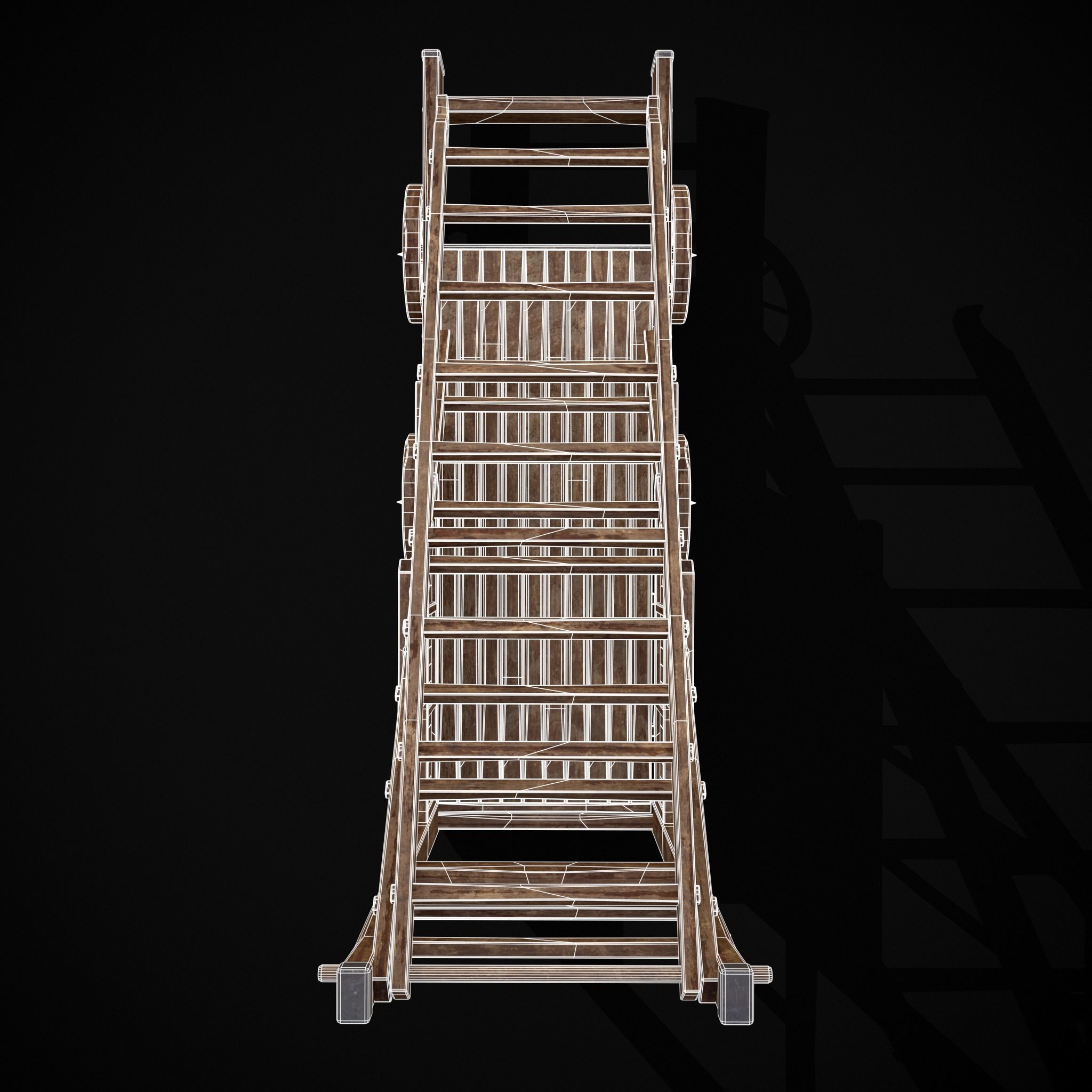 3D model Medieval Wooden Escalade VR / AR / low-poly | CGTrader