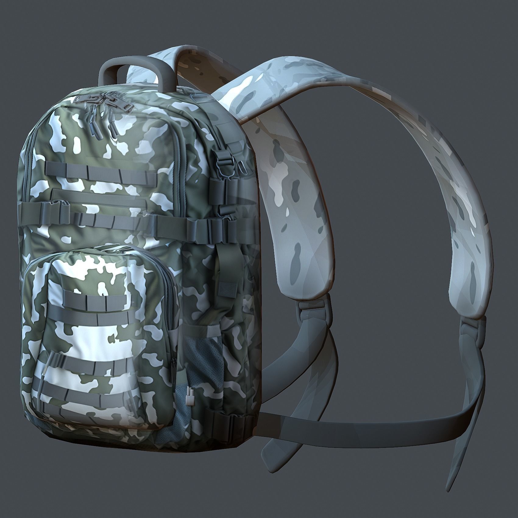 3D model Backpack Camping Generic military human bag storqge baggage VR ...