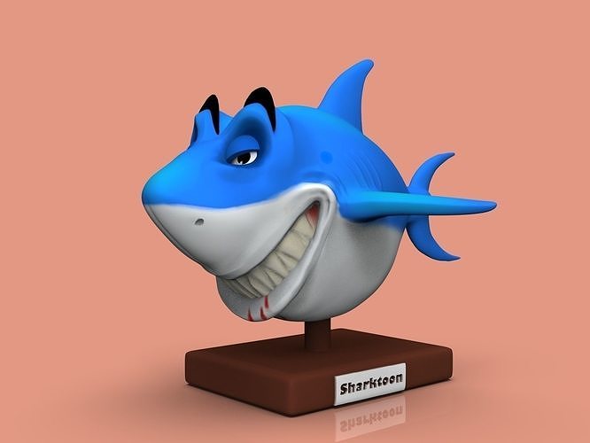Sharktoon 3D model 3D printable | CGTrader