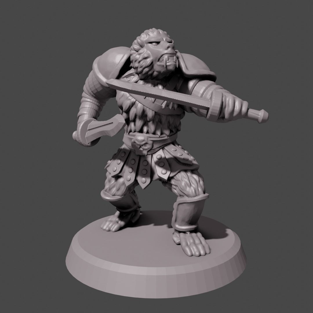 gladiator monkey Duel wielder 3D model 3D printable | CGTrader