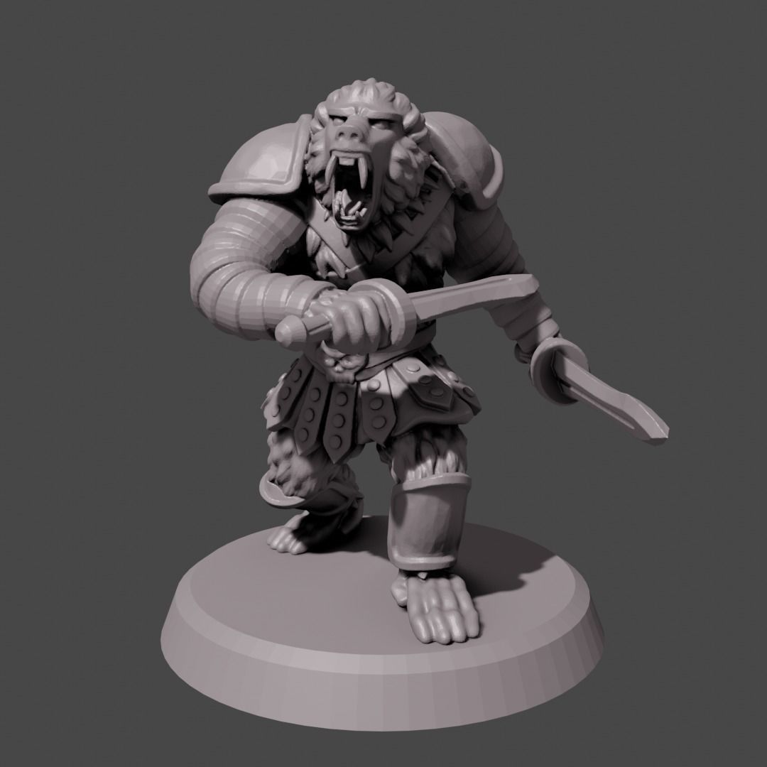 gladiator monkey Duel wielder 3D model 3D printable | CGTrader
