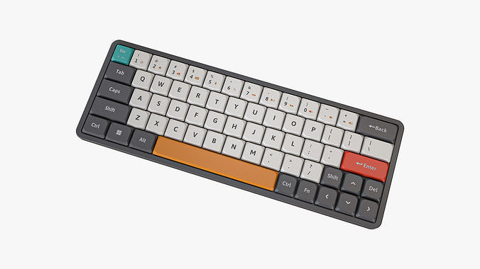 60-Percent Layout Keyboard Grey 3D model | CGTrader