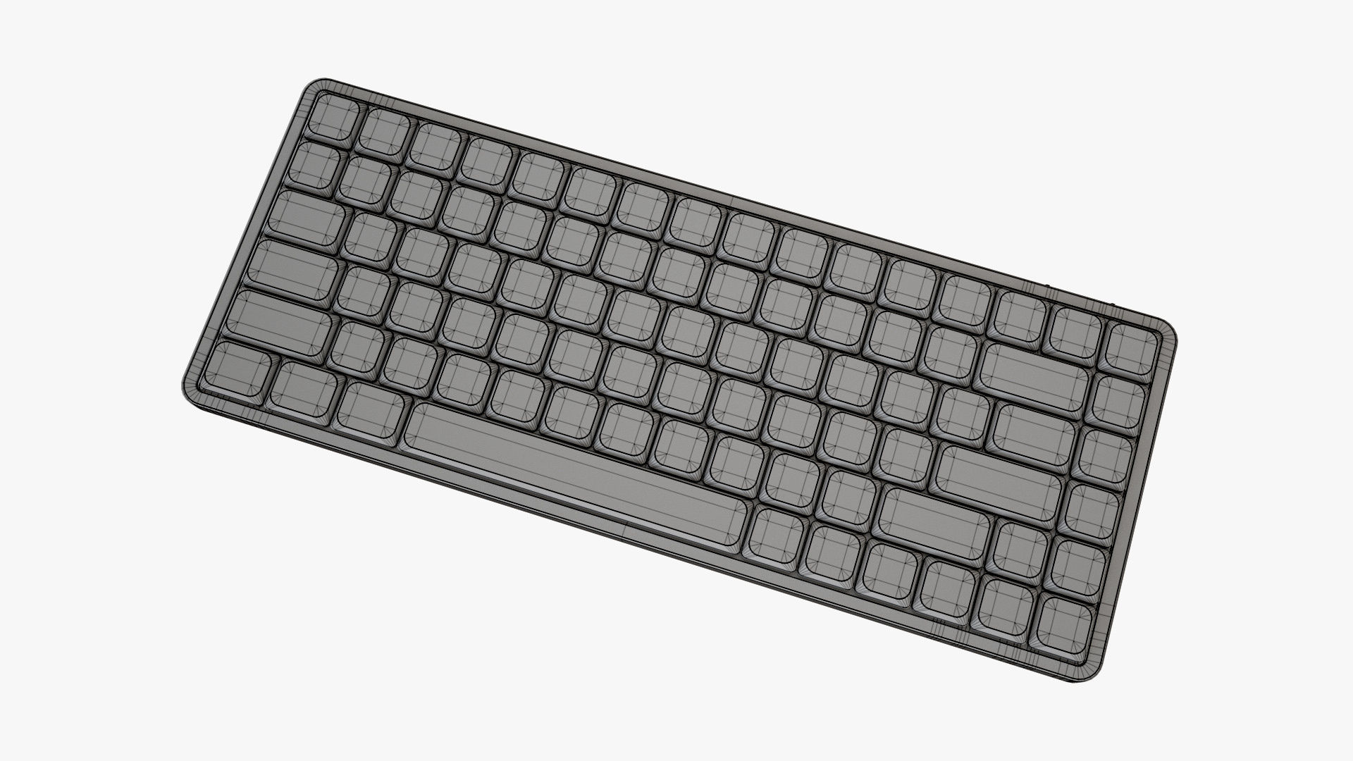 75-Percent Layout Keyboard White 3D model | CGTrader
