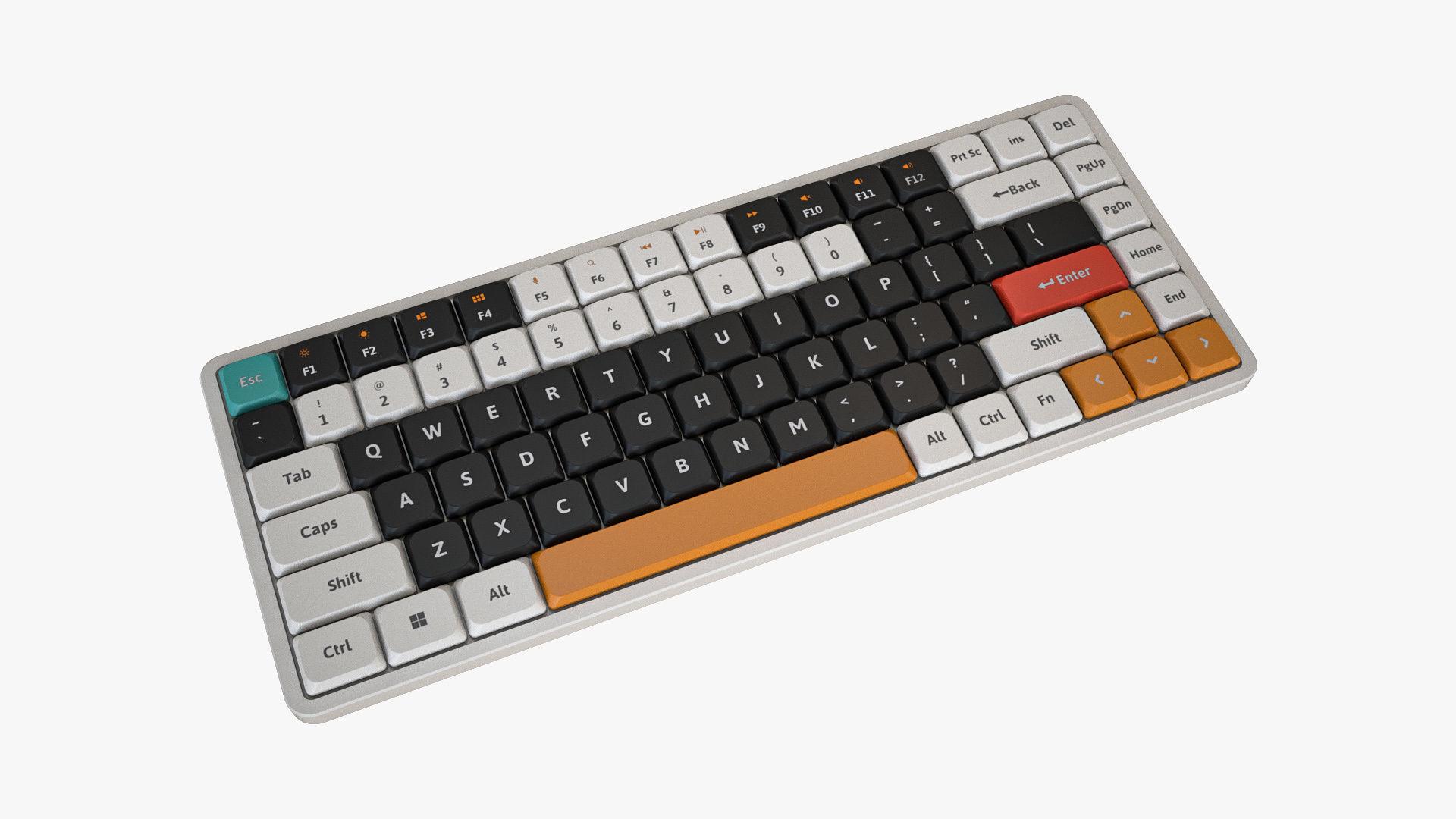 75-Percent Layout Keyboard White 3D model | CGTrader