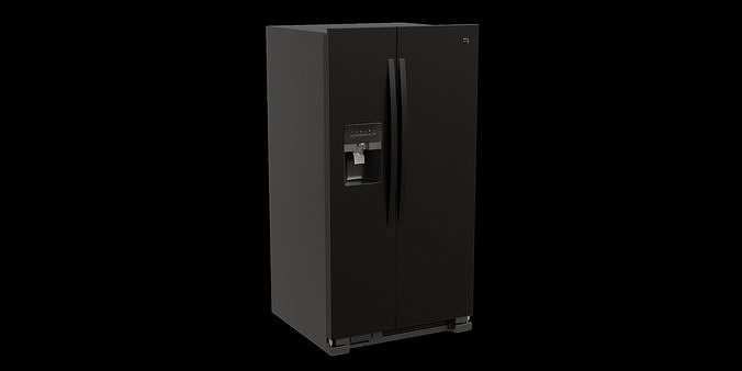 Black 25 Cubic Feet Refrigerator 3D model | CGTrader