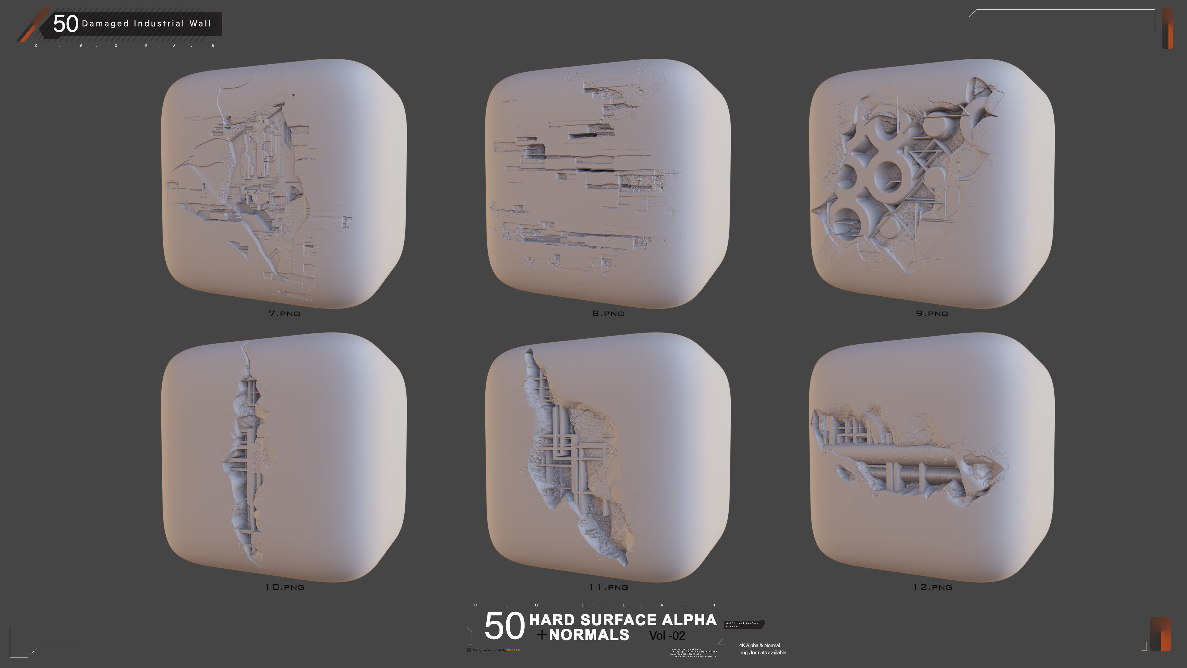 Hard-Surface Alphas Damaged wall Vol 2 Texture | CGTrader