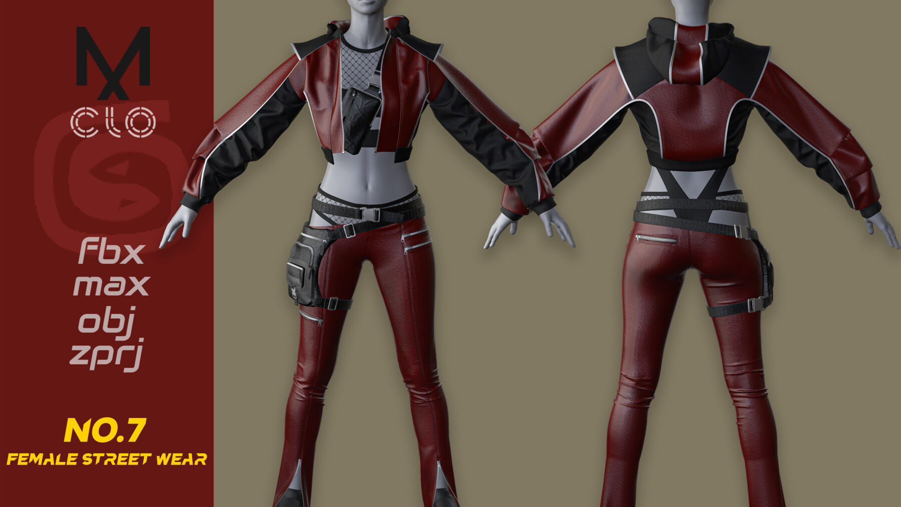 Women Street Outfit Textures 4K 3D model | CGTrader