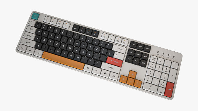 Full Size Keyboard White 3d Model Cgtrader