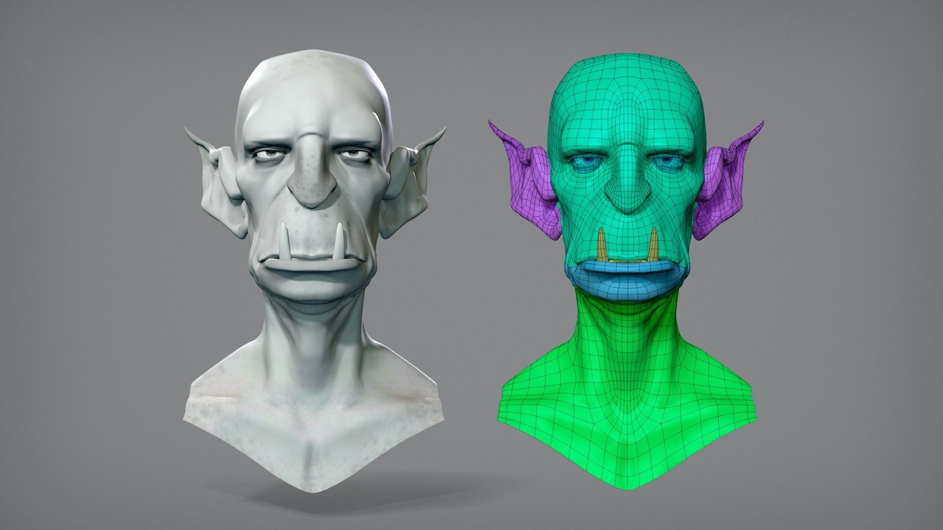 Cartoon male character Orc base mesh 3D model | CGTrader