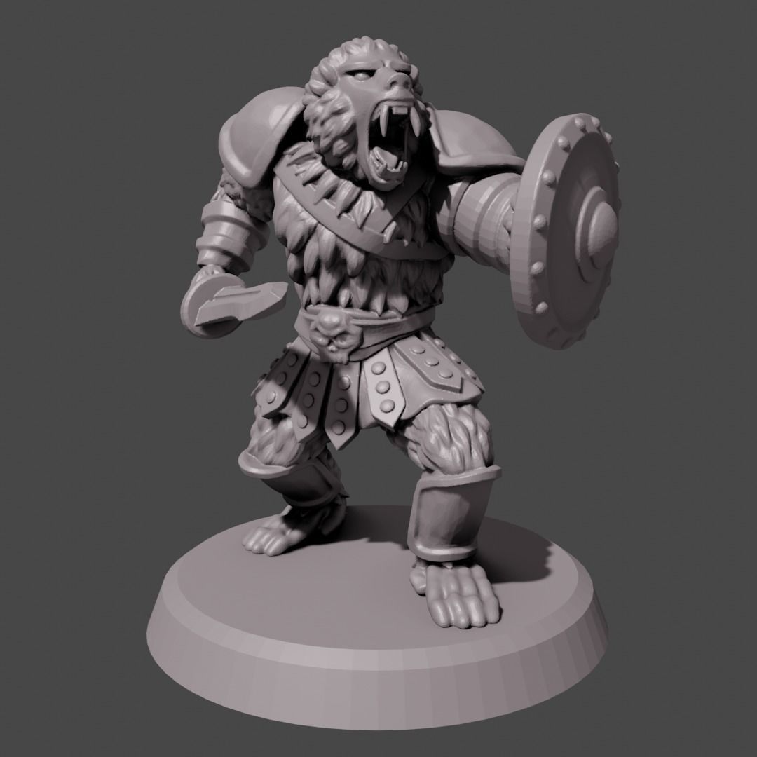 gladiator monkey Parry Shield 3D model 3D printable | CGTrader