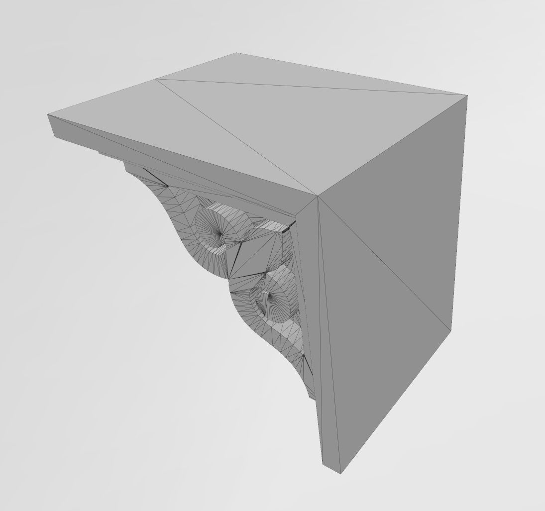 Floral scroll carved Corbel bracket 3D model 3D printable | CGTrader