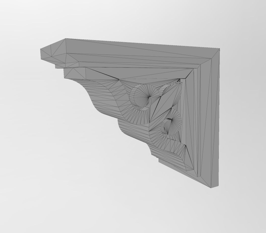 Floral scroll carved Corbel bracket 3D model 3D printable | CGTrader