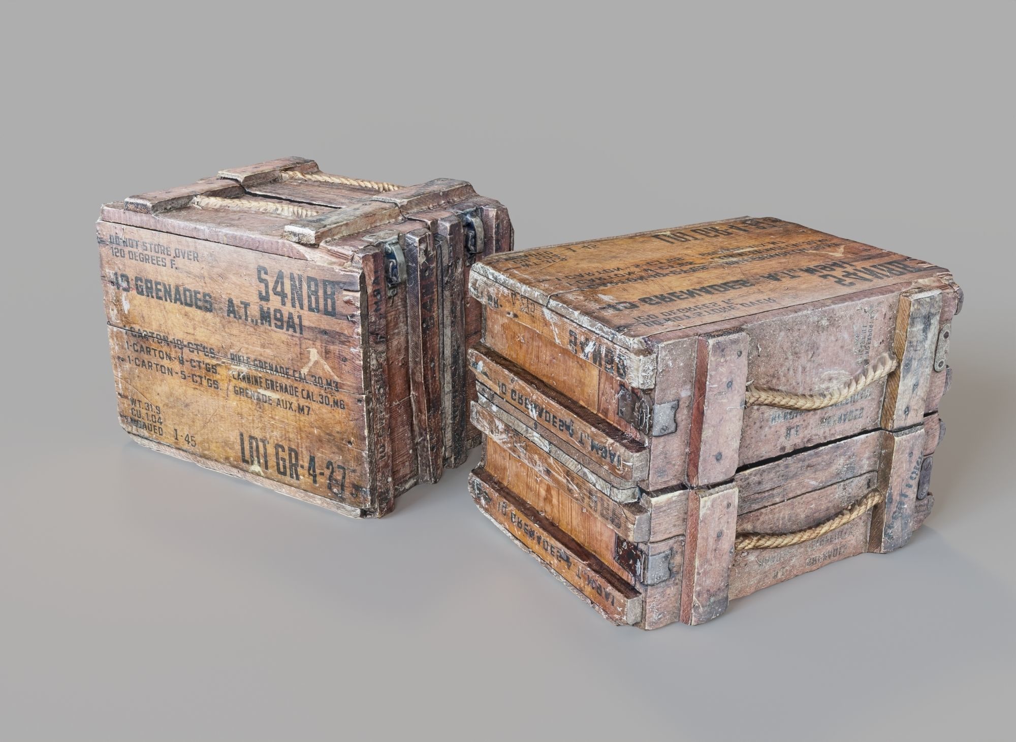 3D model Old Ammo Box Photogrammetry 3d scan optimized game ready VR ...
