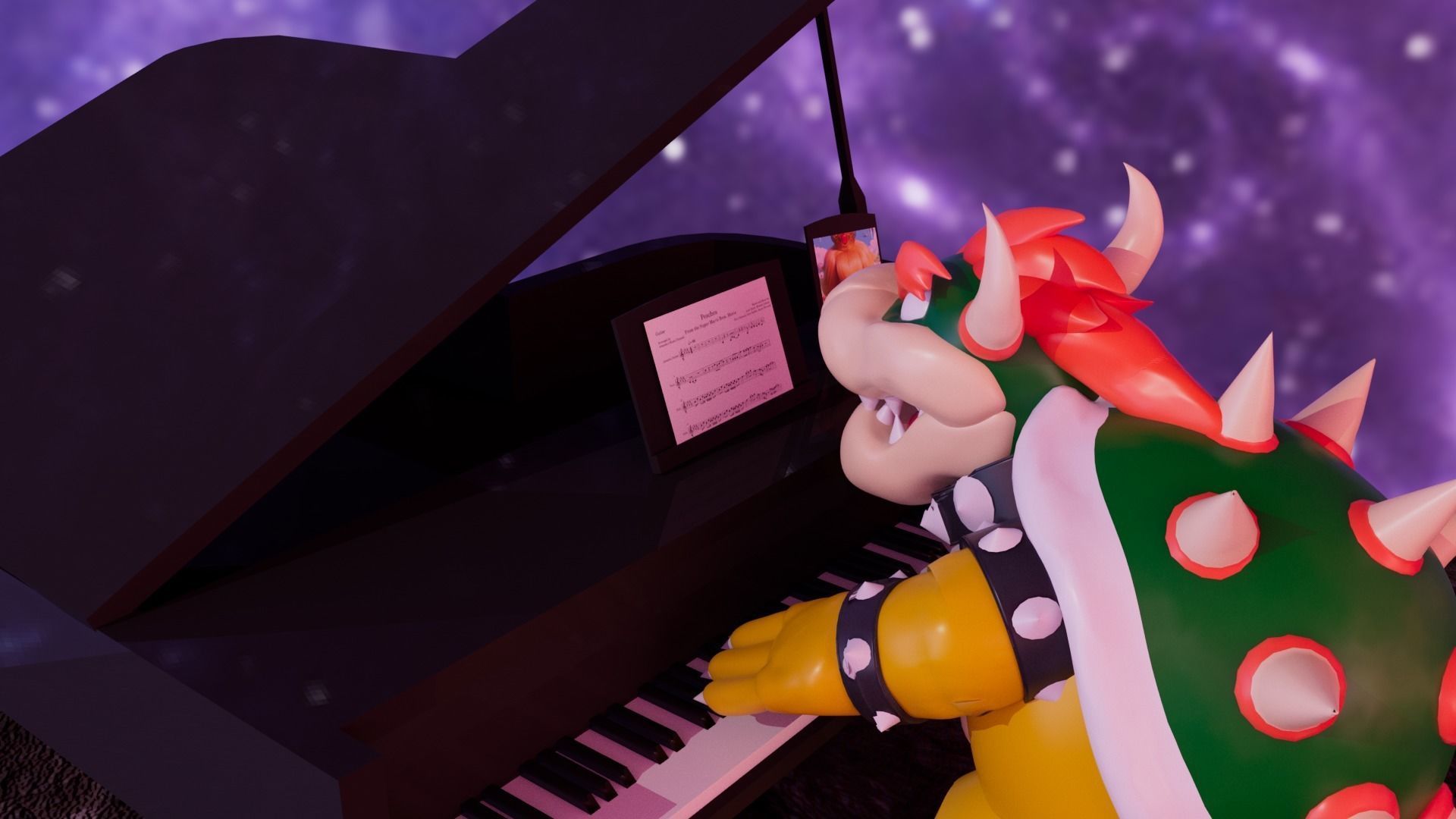 3D model Bowser with the piano VR / AR / low-poly | CGTrader