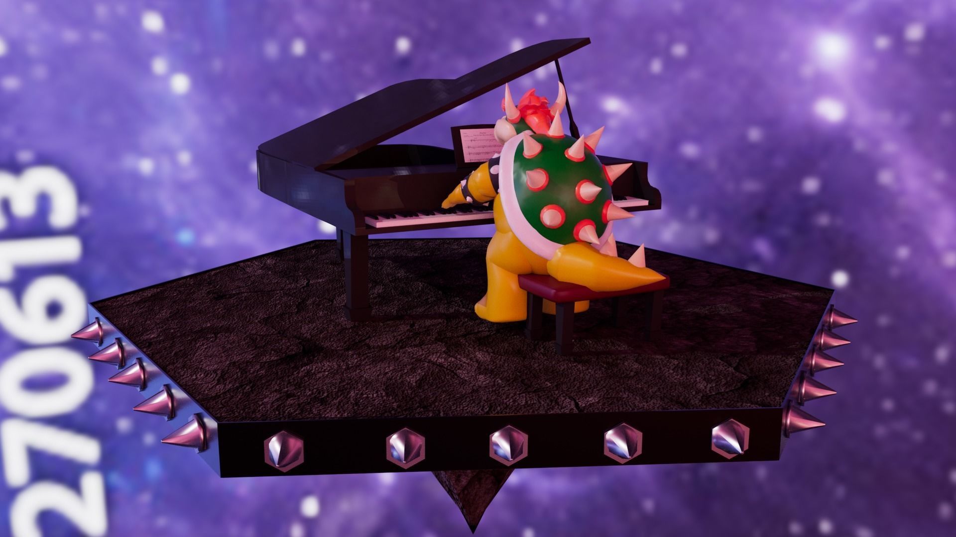 3D model Bowser with the piano VR / AR / low-poly | CGTrader