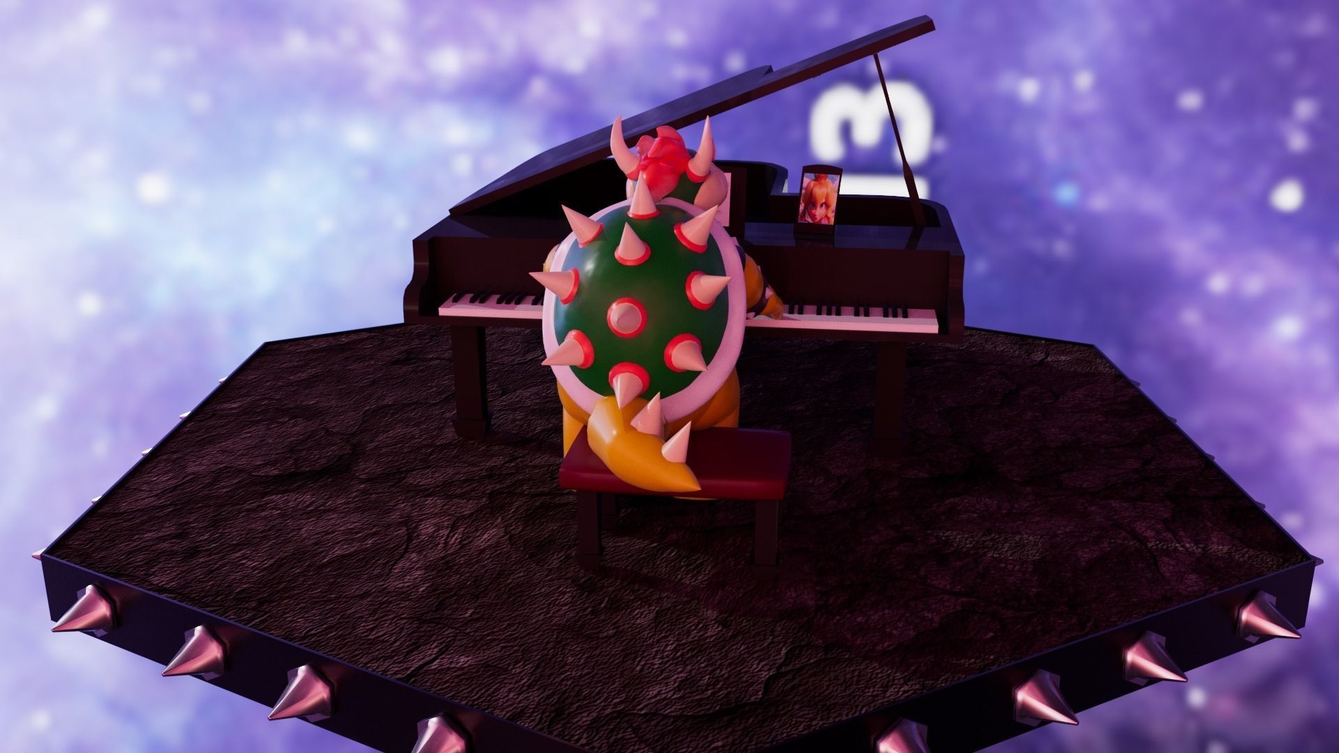 3D model Bowser with the piano VR / AR / low-poly | CGTrader