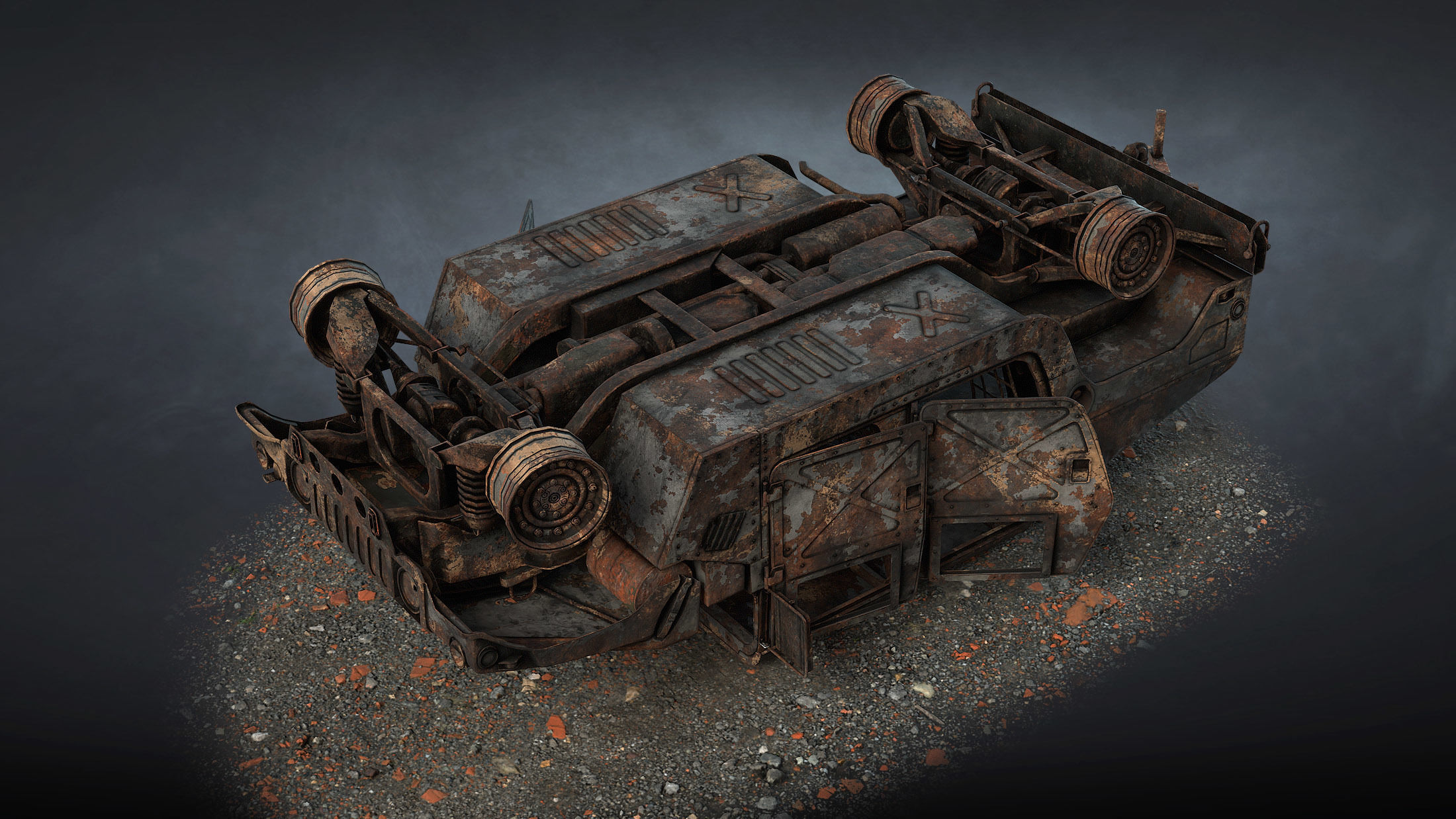 3D model HMMWV M998 Humvee Destroyed VR / AR / low-poly | CGTrader