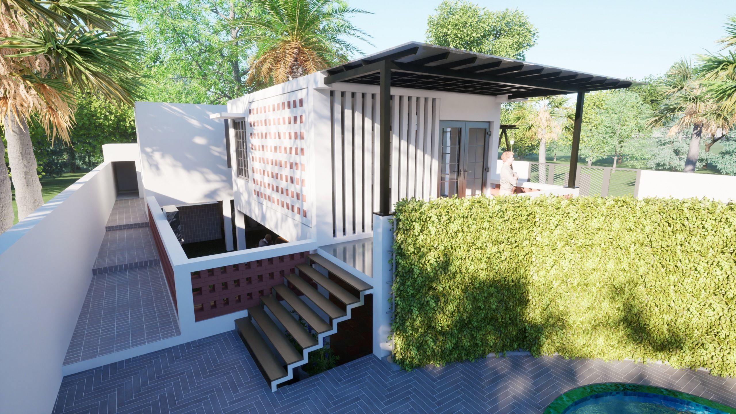 Exterior design of vacation home free 3D model | CGTrader