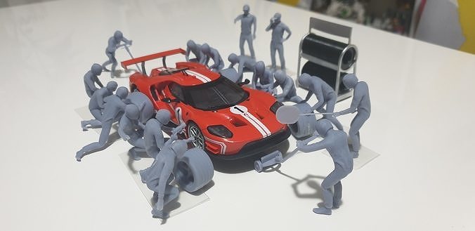 STLs of Formula 1 Pit Crew for slot car 132 3D model 3D printable ...