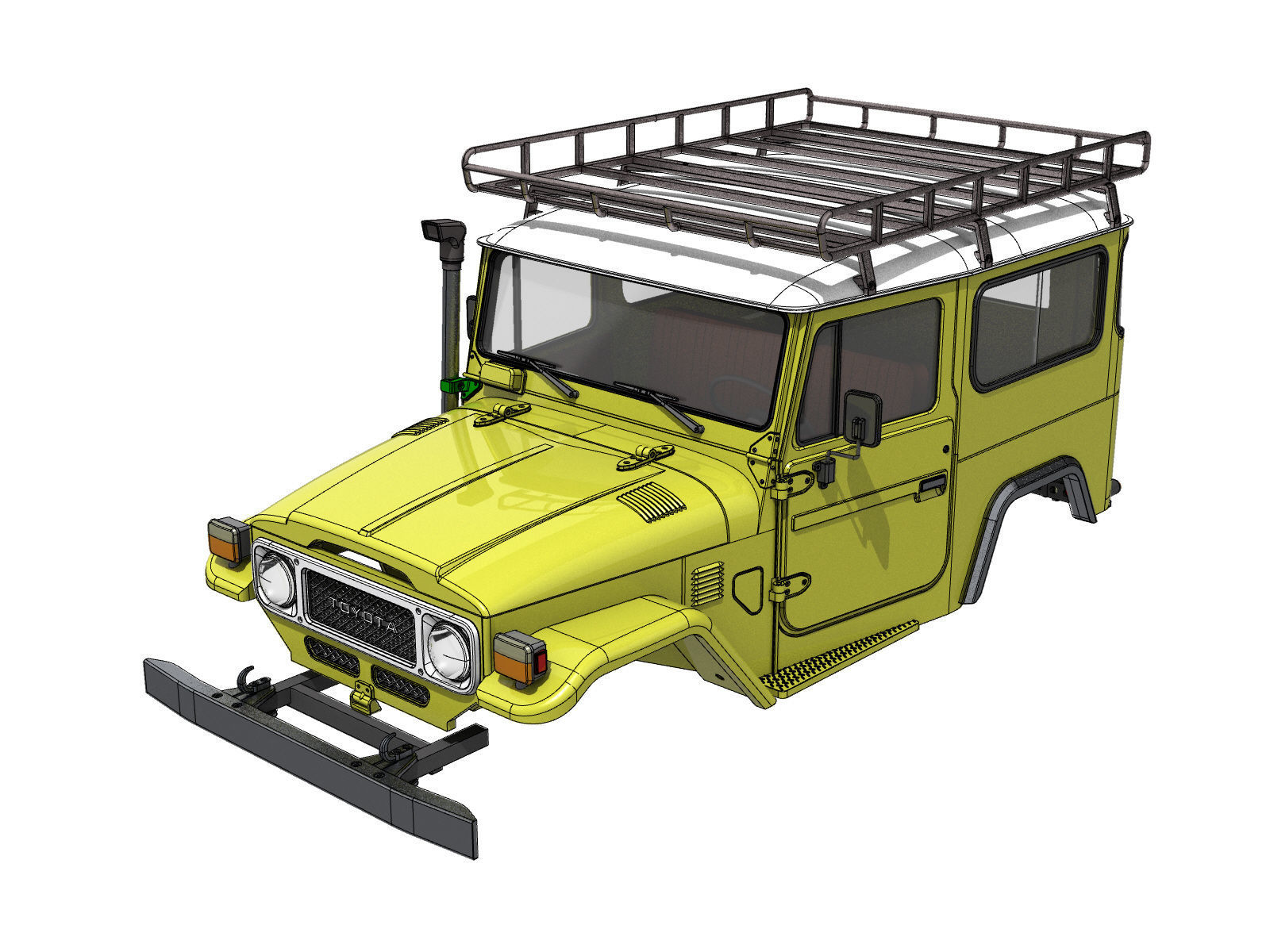 TOYOTA LAND CRUISER FJ40 SHORT WHEEL BASE RC BODY STL FILE 3D model 3D ...