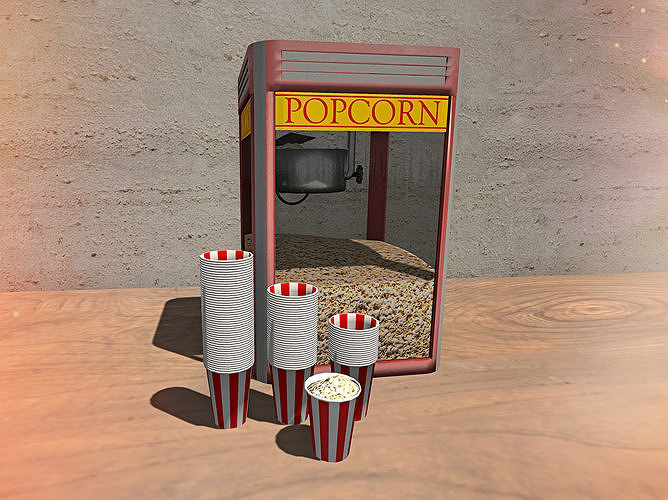 3D model Old Popcorn Machine VR / AR / low-poly | CGTrader
