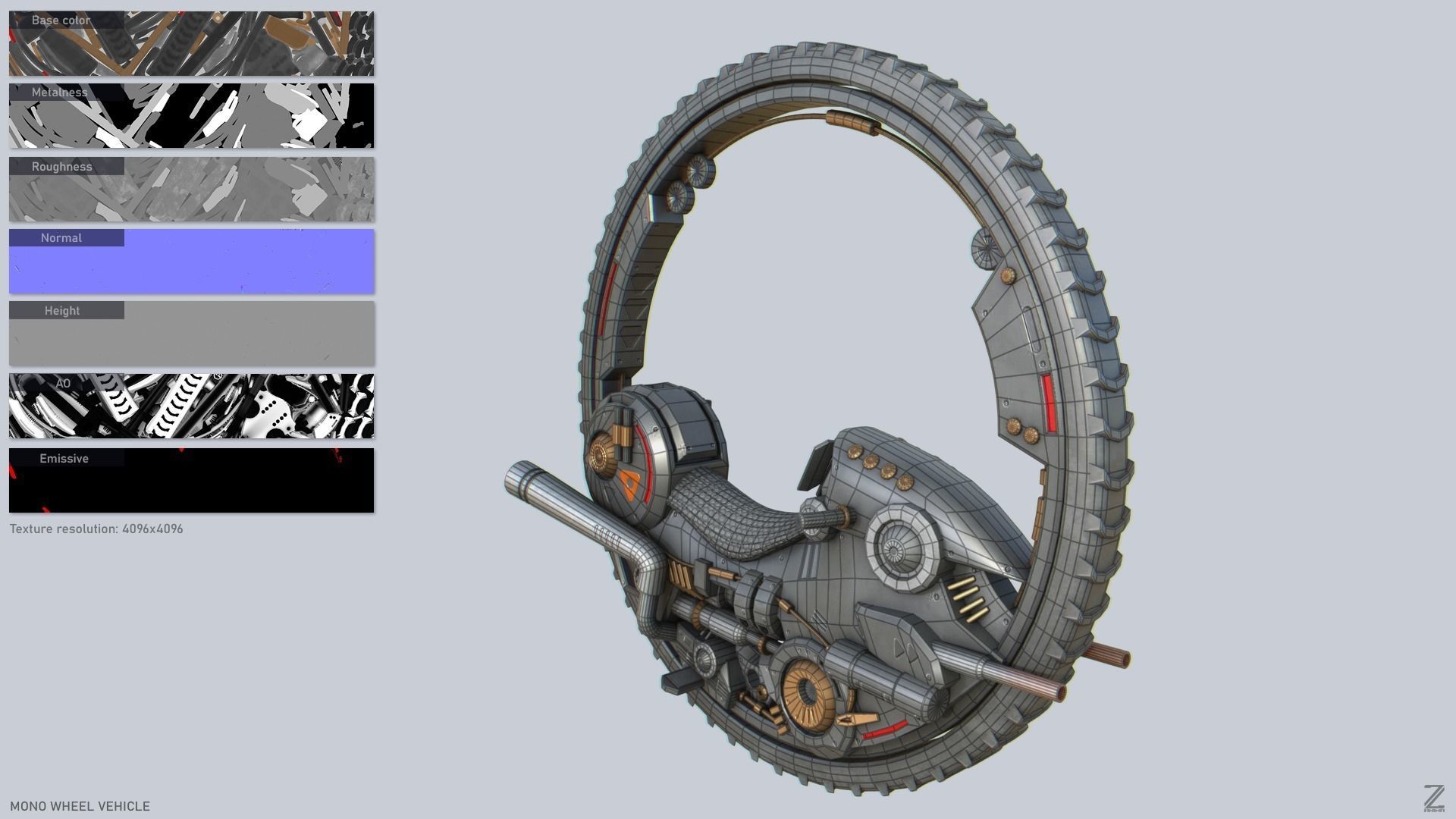 Mono wheel vehicle collection VR / AR / low-poly | CGTrader