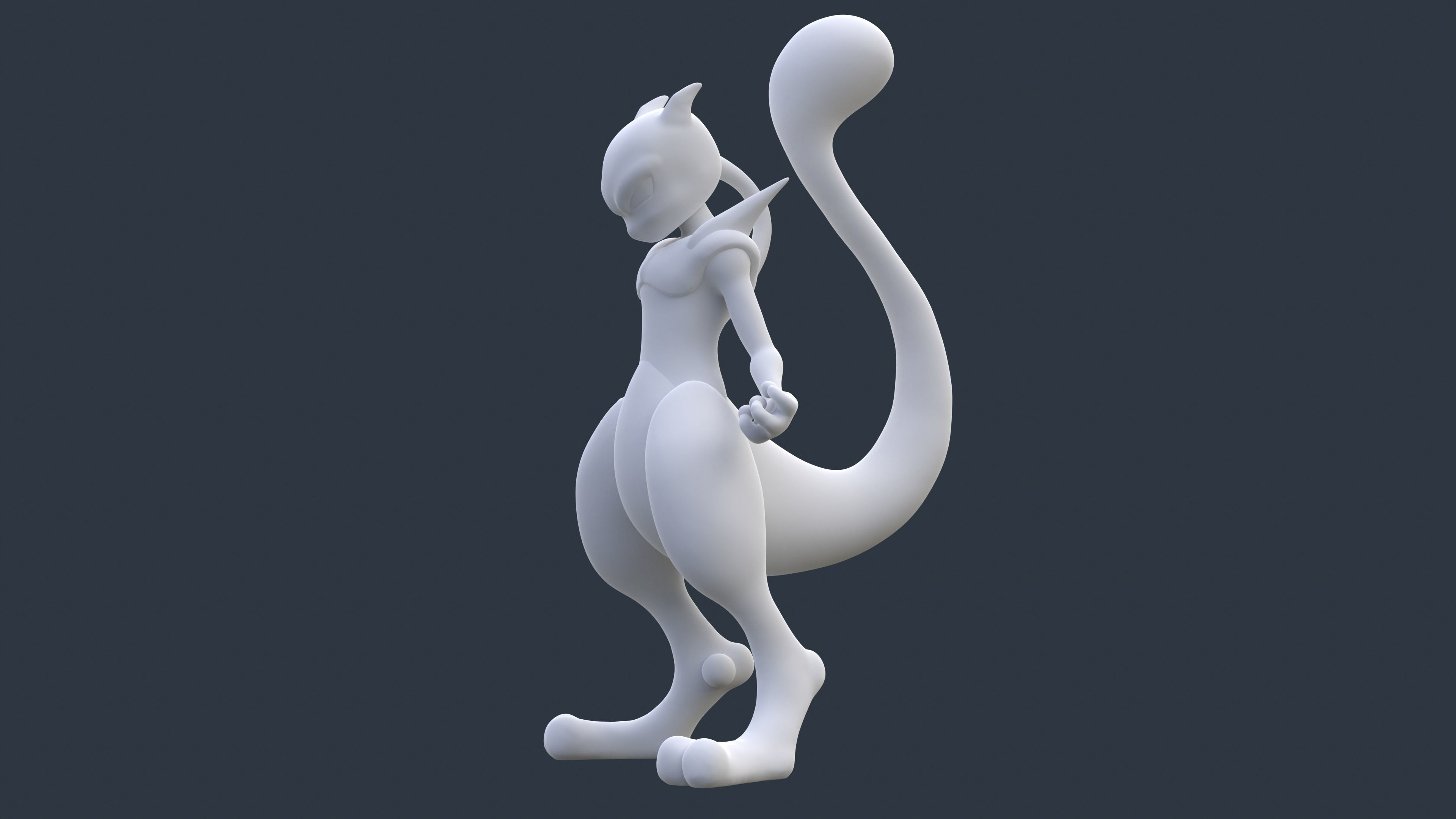 Pokemon Mewtwo White y Shadow for 3d Print 3D model 3D printable | CGTrader