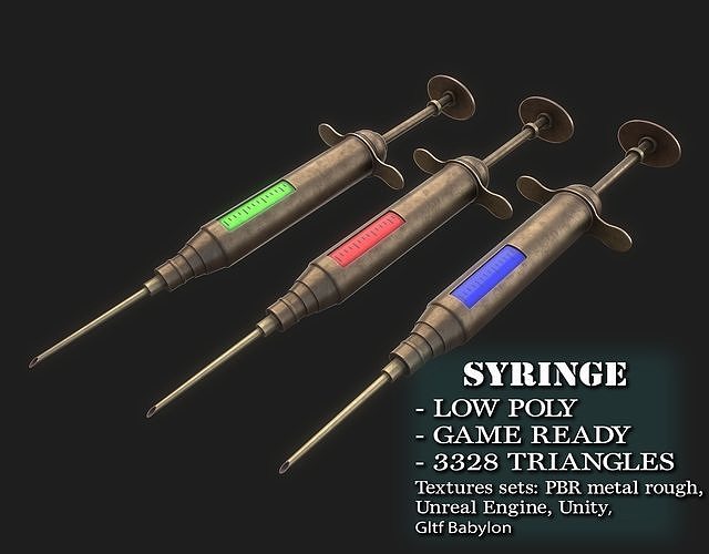 3D model Syringe VR / AR / low-poly | CGTrader