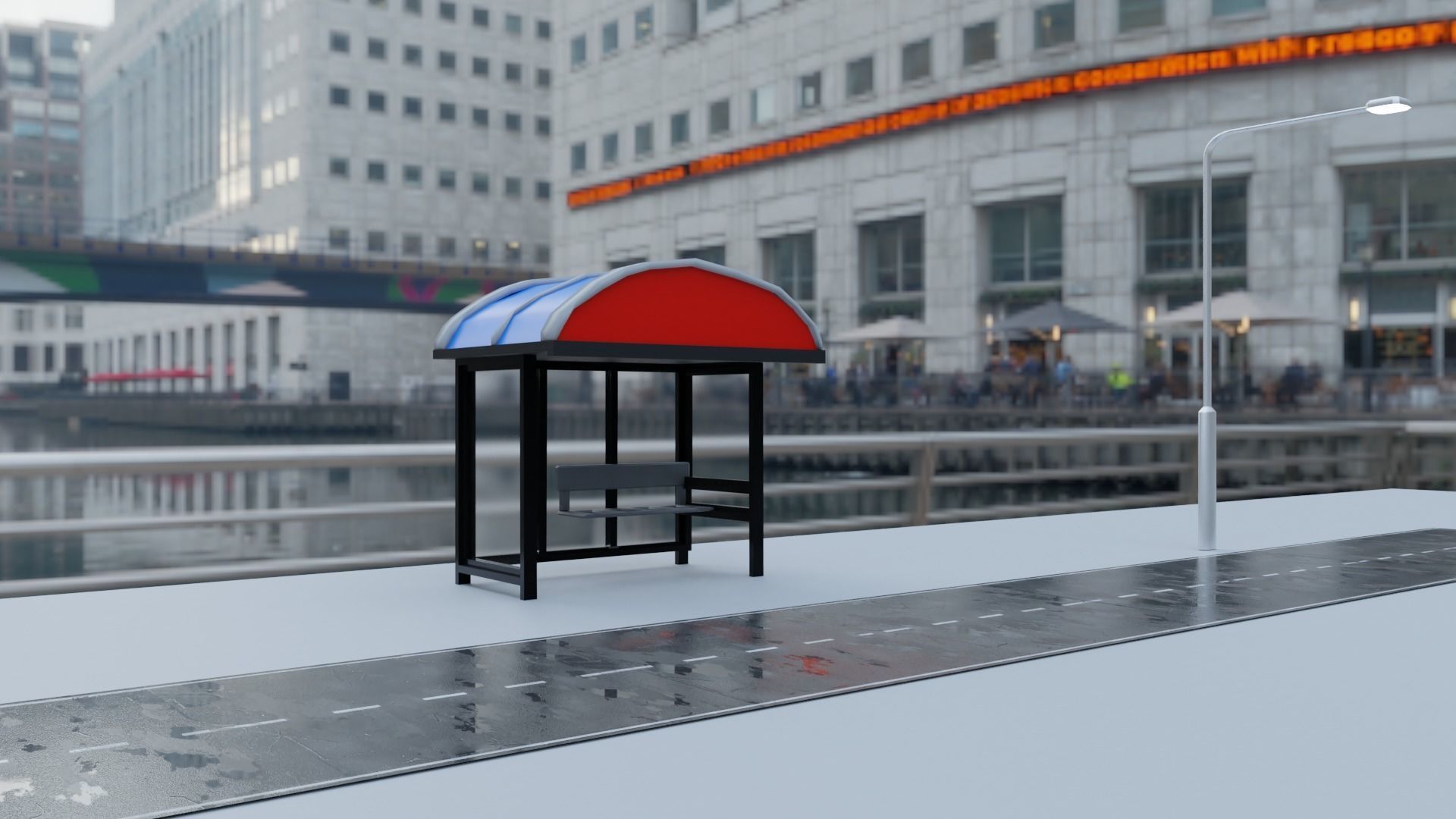 Bus Station free 3D model animated rigged | CGTrader
