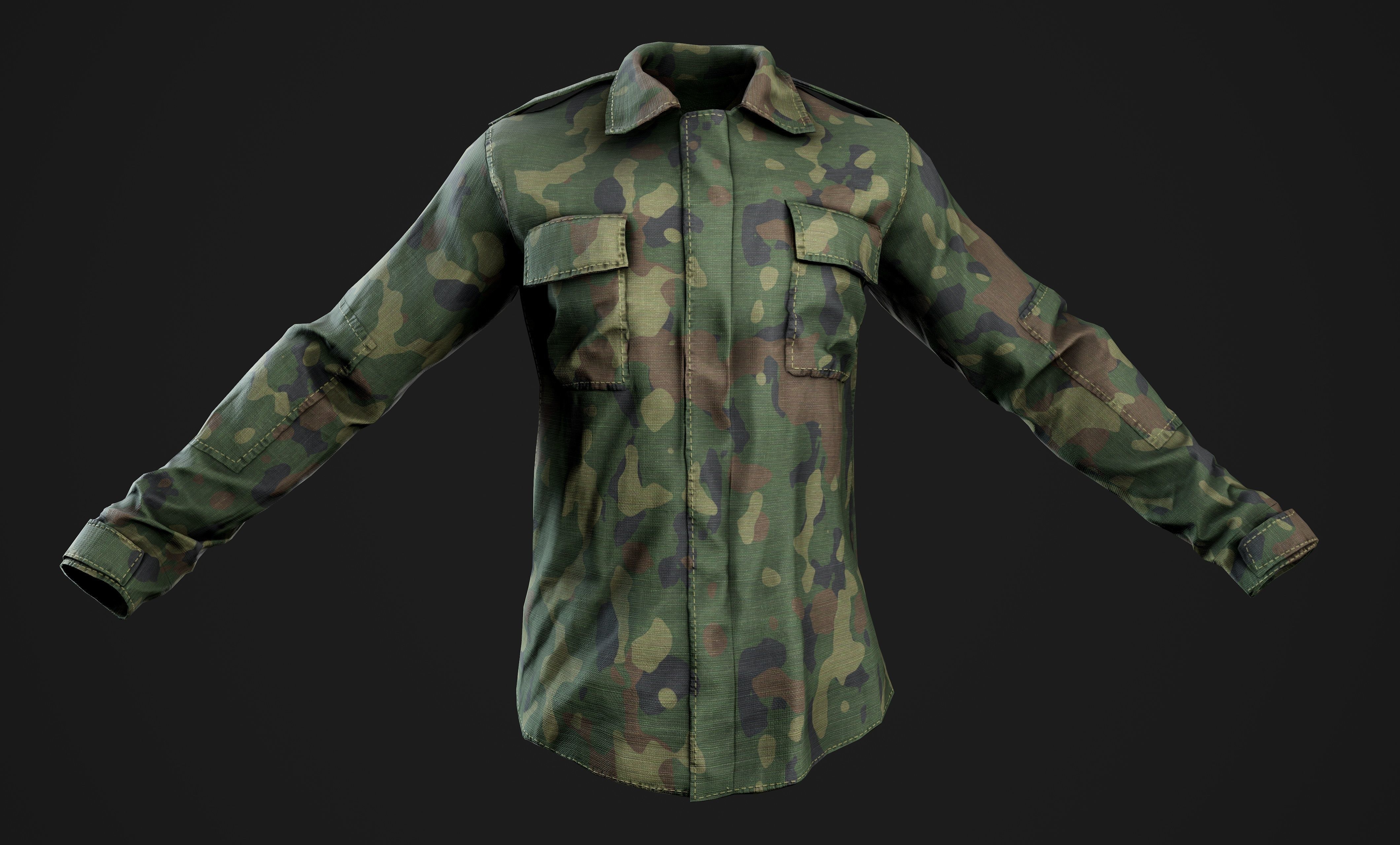 Army Jacket 01 free free VR / AR / low-poly 3D model | CGTrader