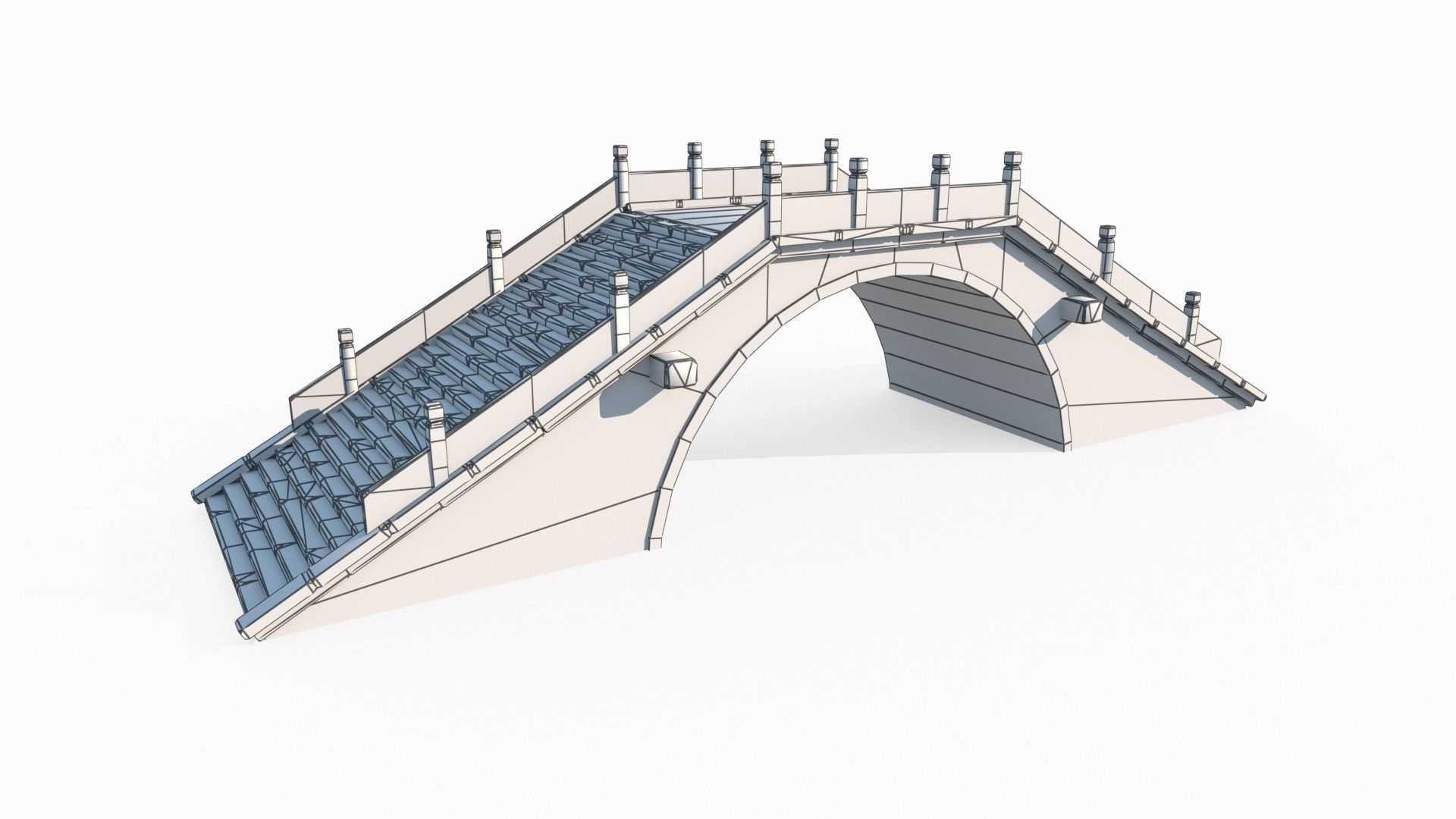 Arch Bridges of ancient Asian architecture 3D model | CGTrader