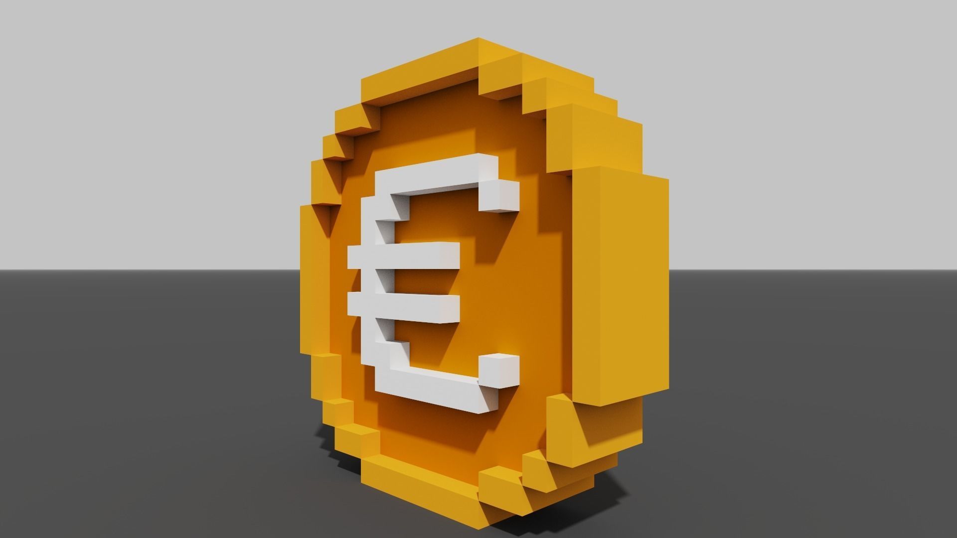 3D model Euro 8bit two sided coin VR / AR / low-poly | CGTrader