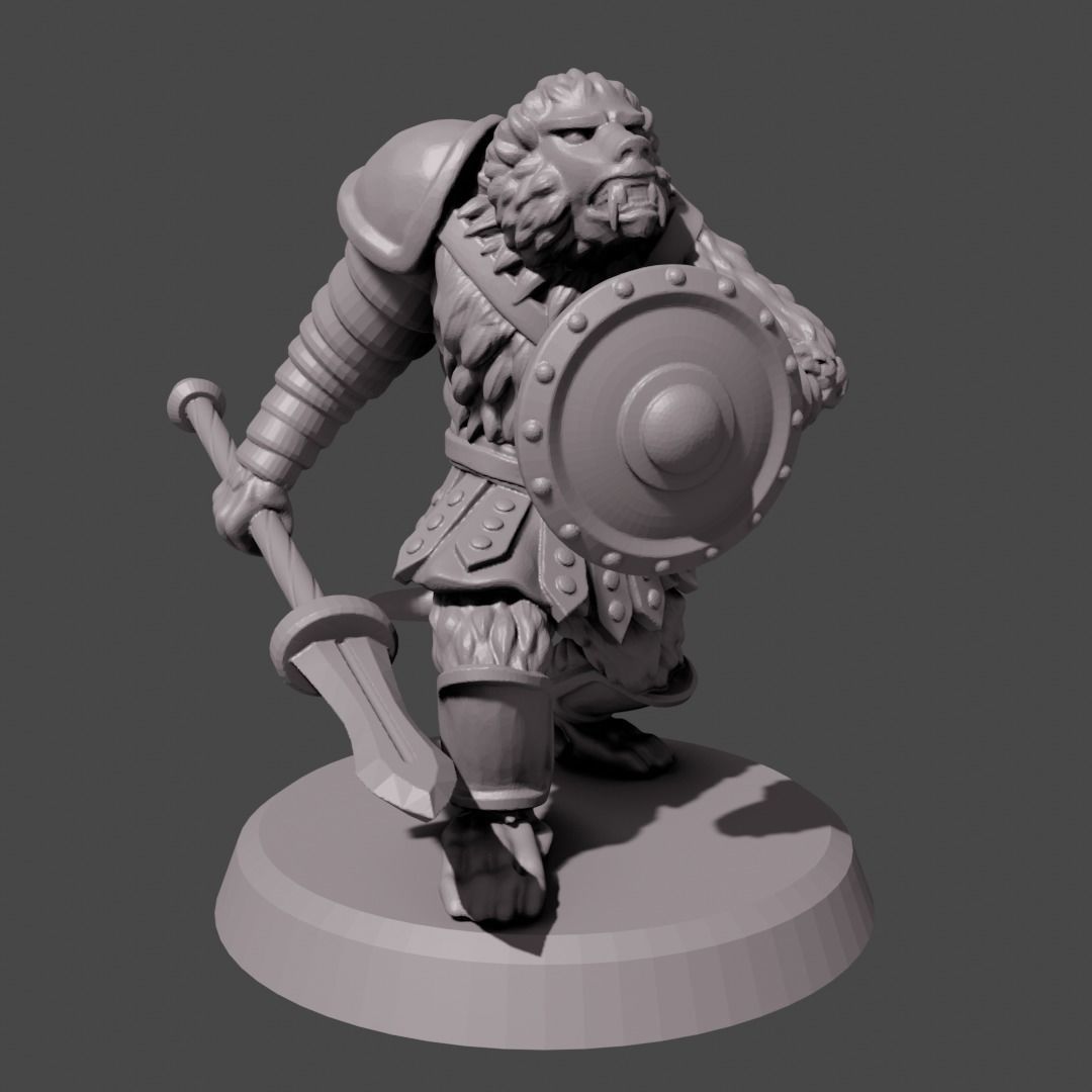 gladiator monkey Spear 3D model 3D printable | CGTrader