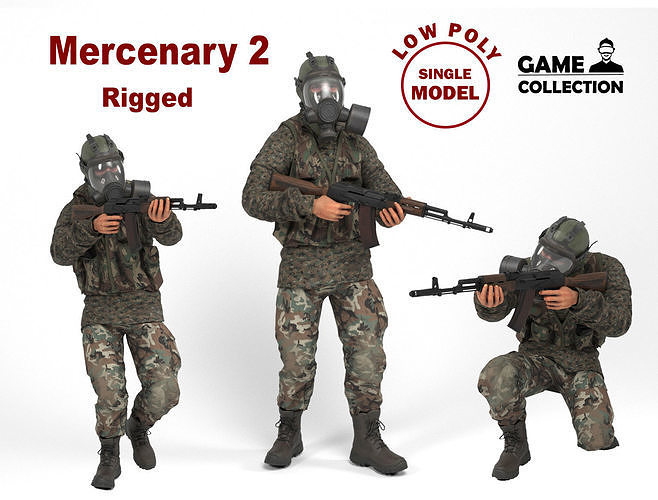 3D model Mercenary 2 VR / AR / low-poly | CGTrader