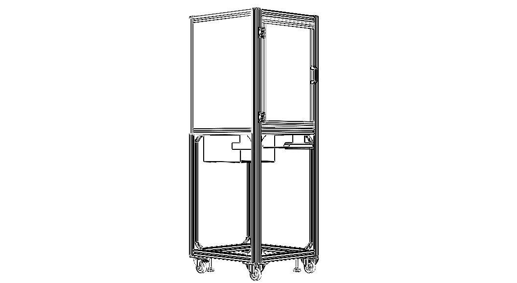 Aluminum Enclosed Workstation WL56 3D model rigged | CGTrader