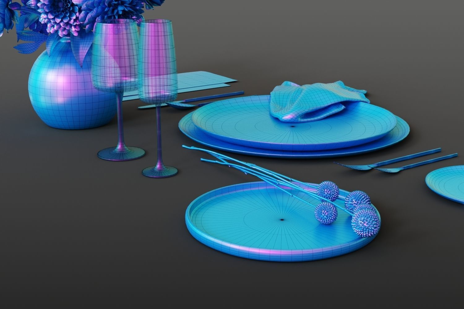 Modern restaurant tableware 3D model | CGTrader