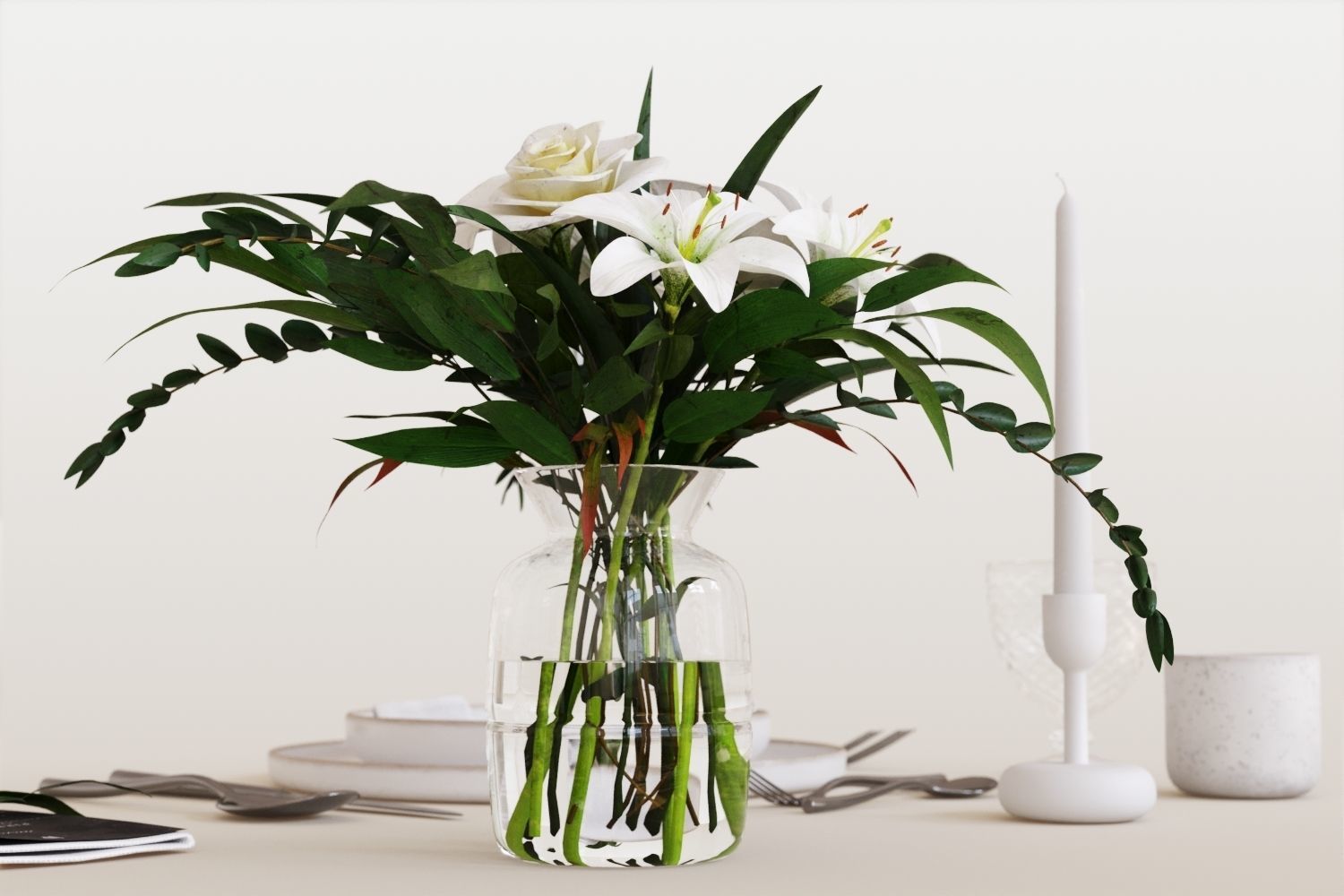 Classic restaurant table setting tableware 3D model | CGTrader