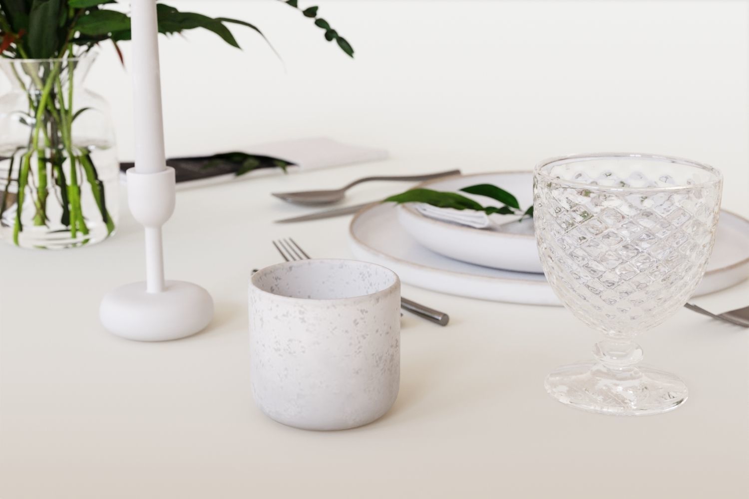 Classic restaurant table setting tableware 3D model | CGTrader
