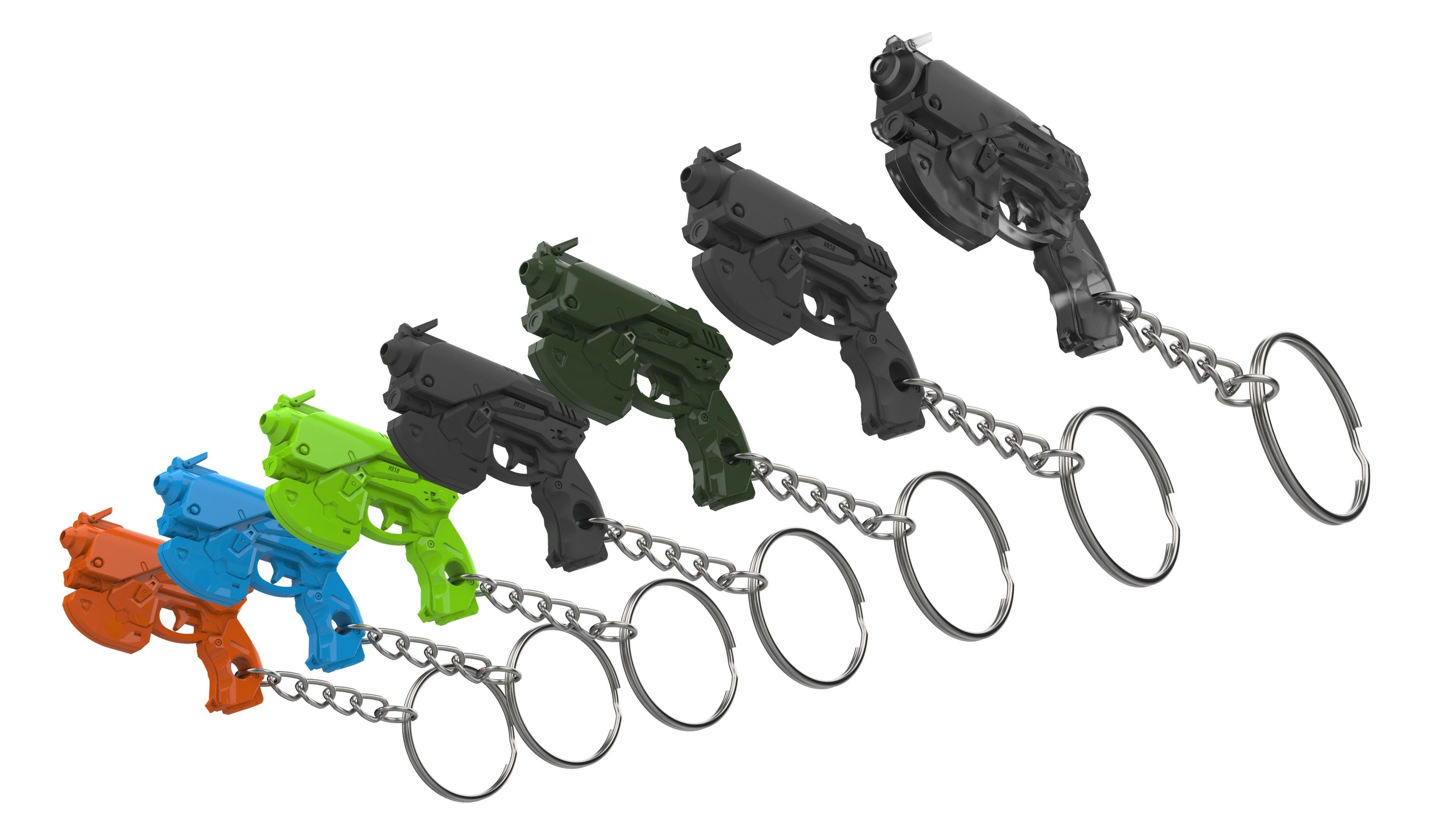 Keychain - DVa Blaster - Overwatch - Printable model - STL 3D model 3D ...