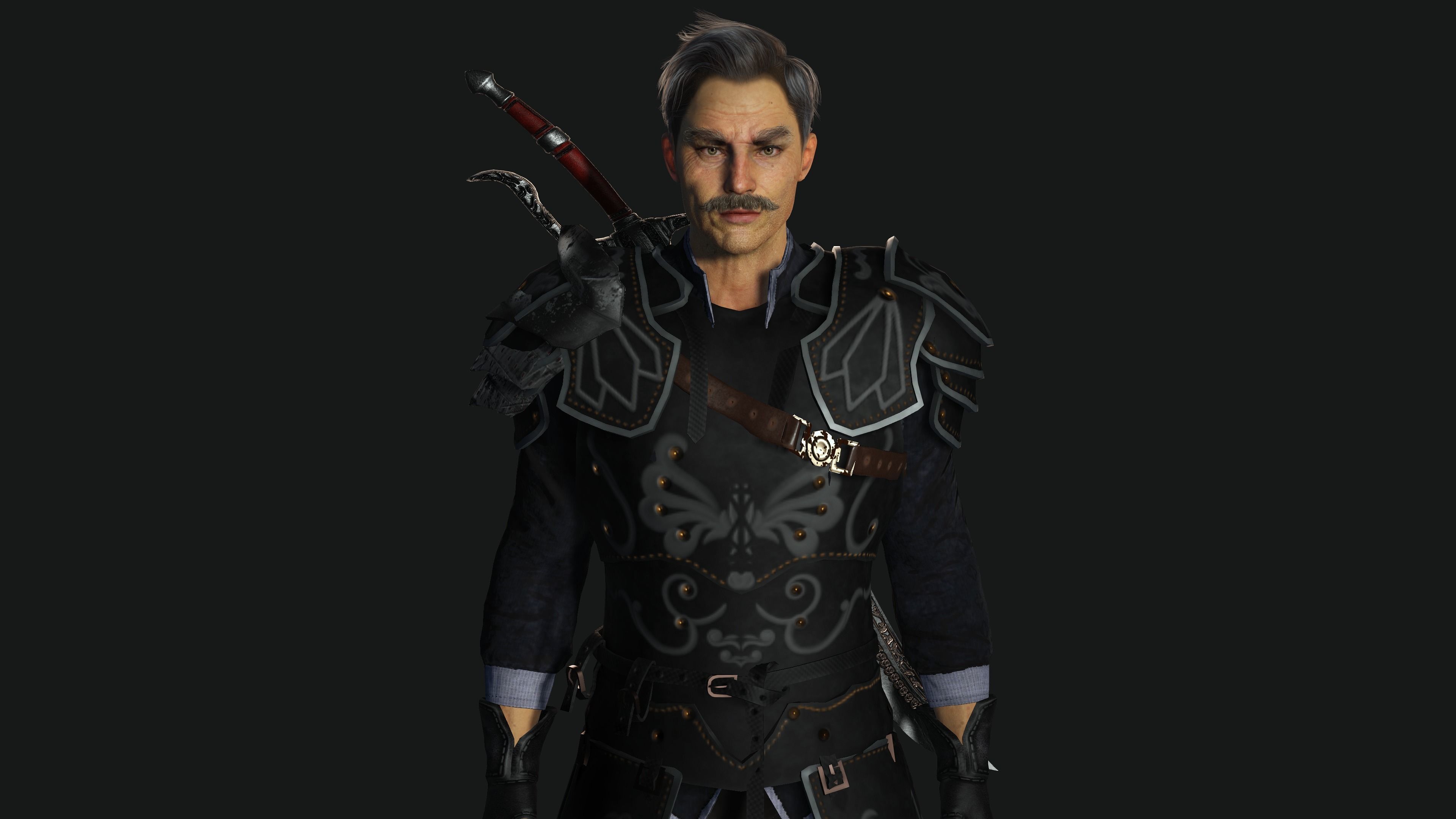 3D model AAA 3D OLD BEARDED MALE KNIGHT -REALISTIC RIG GAME CHARACTER ...