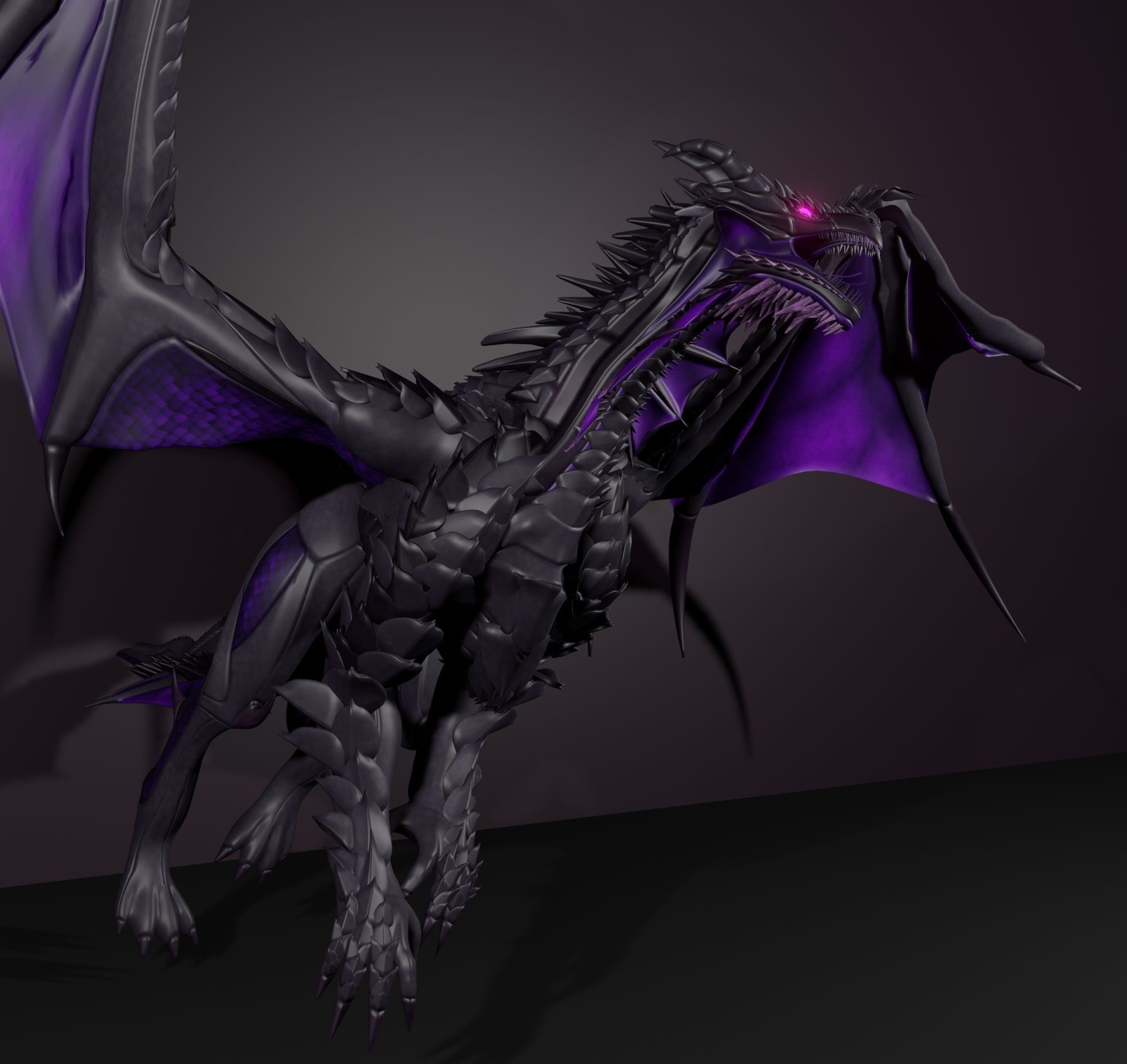 Dark Dragon 3D model animated rigged | CGTrader