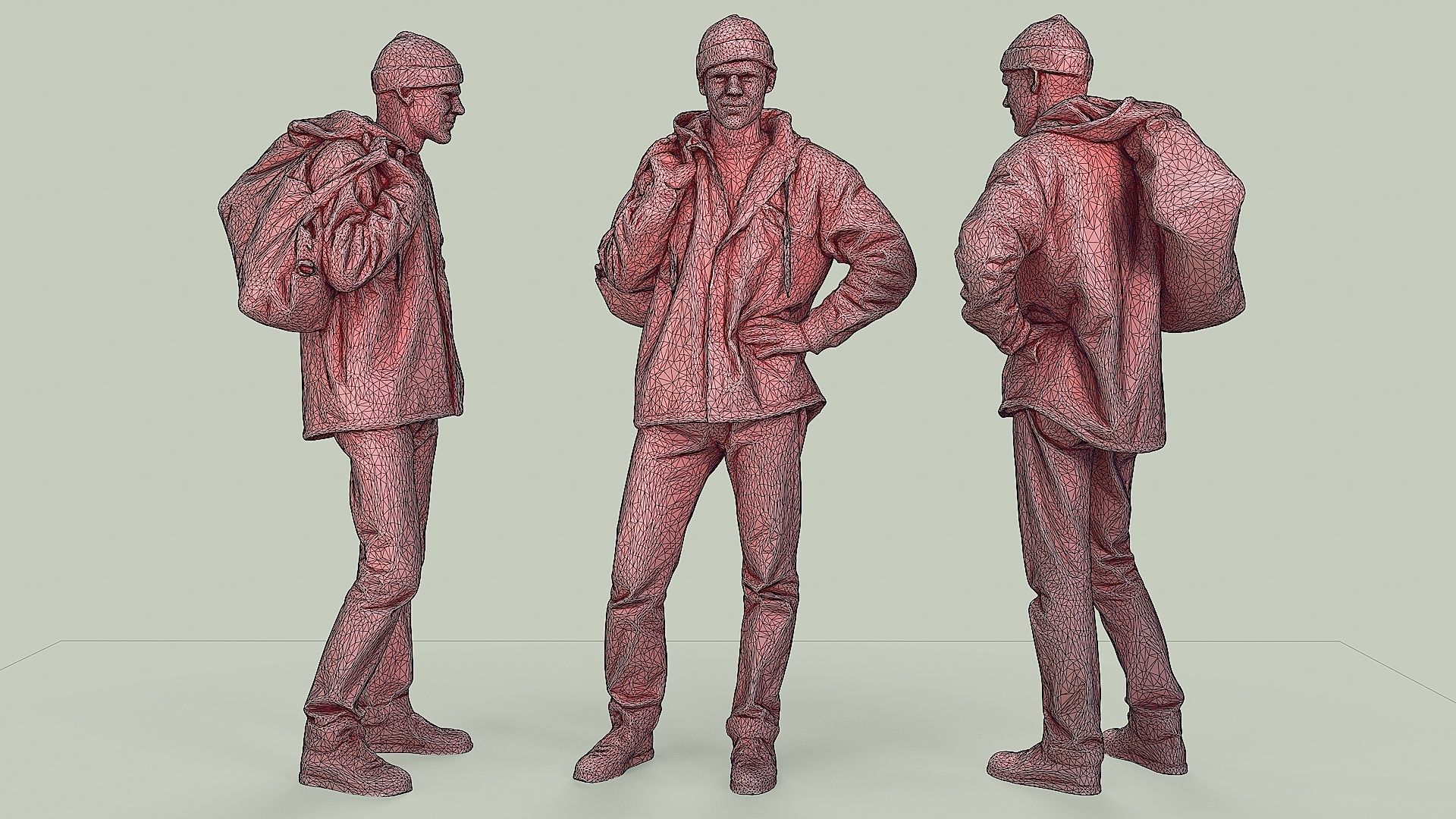 Smirk Guy in an Orange Hat 3D model | CGTrader