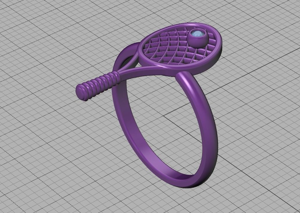 Tennis Racket Ring Women Tennis ring 3dprint model 3D model 3D printable | CGTrader