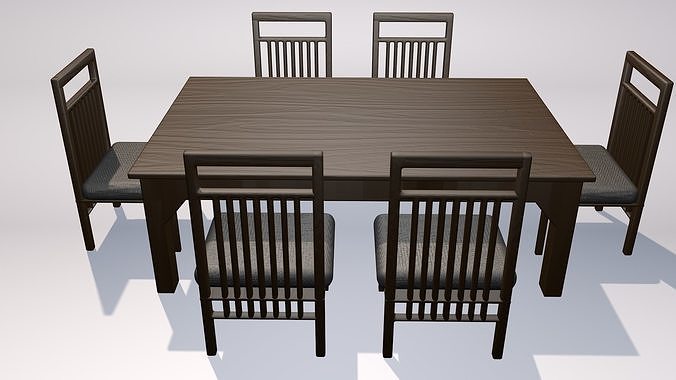 3D model 3d wooden dining table VR / AR / low-poly | CGTrader
