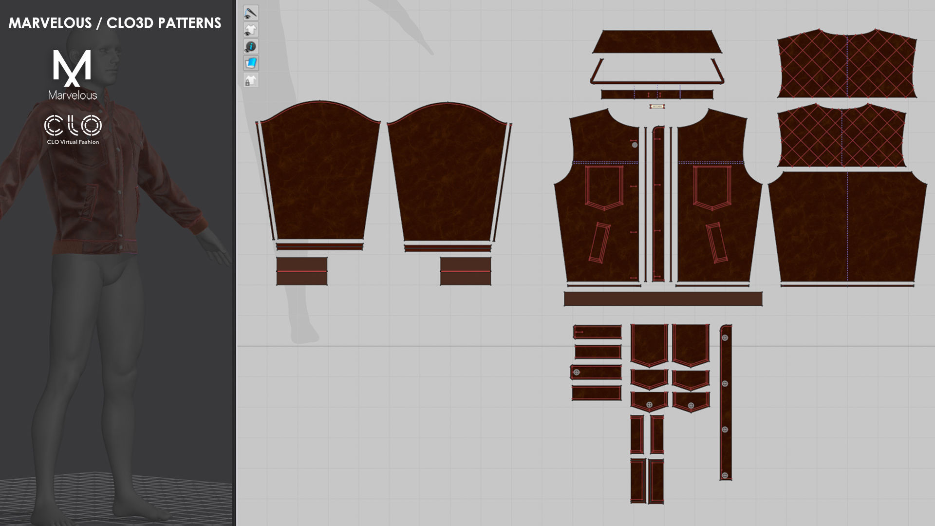 Free - Mens Jacket 2 - Marvelous - CLO Project file free 3D model ...